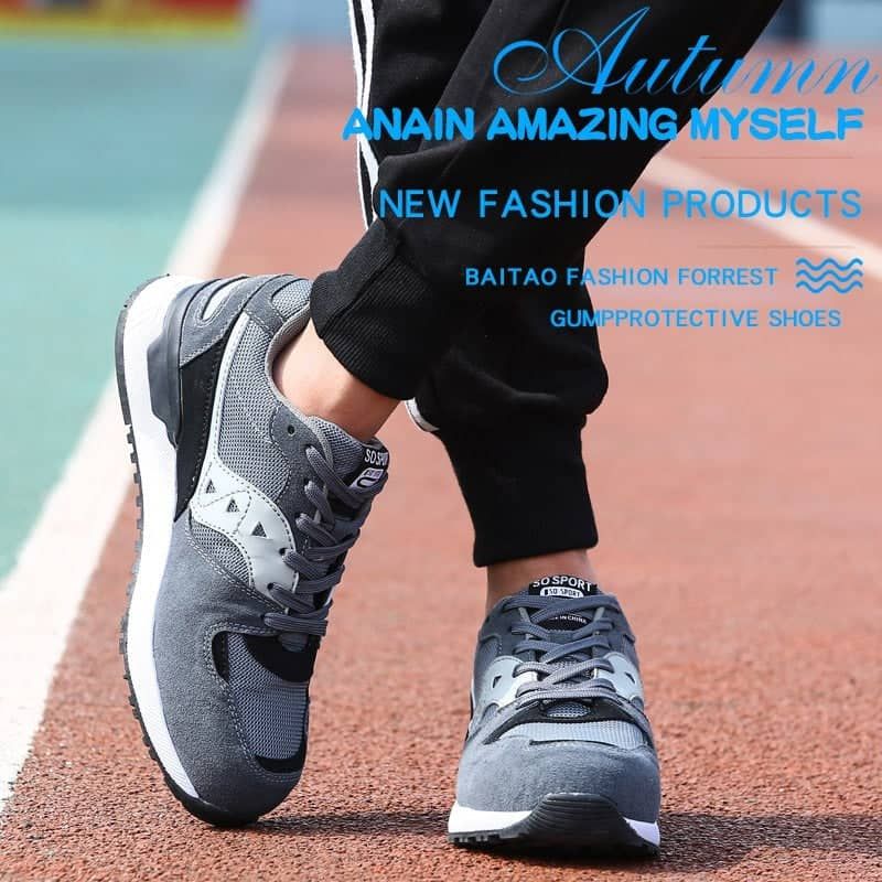 Teenro Work Shoes Anti-puncture Safety Shoes Anti-smash Steel Toe Shoes ...